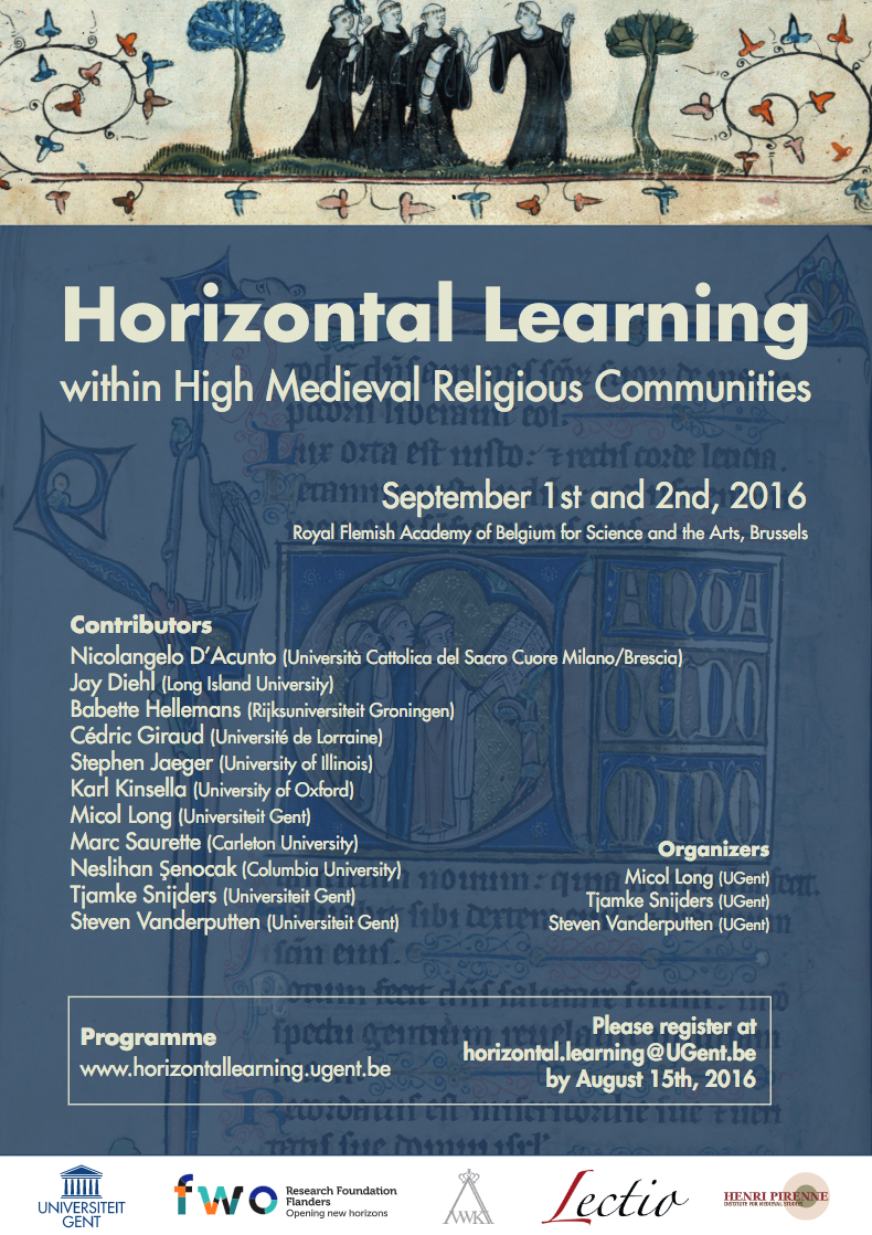 Colloque – Horizontal Learning within High Medieval Religious ...