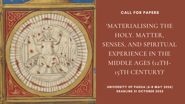 Appel à contribution – Materialising the Holy. Matter, Senses, and Spiritual Experience in the ...