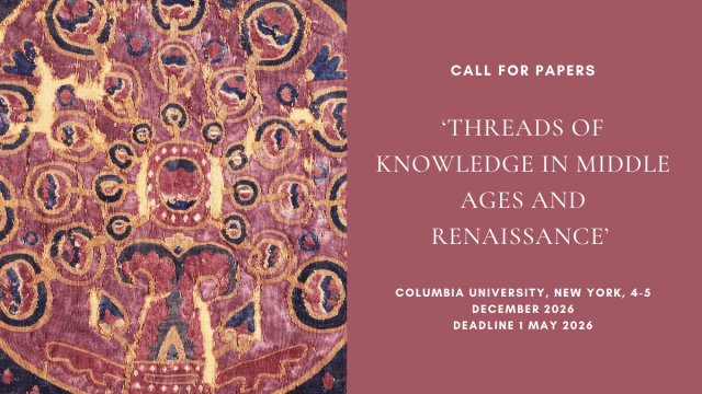 Appel à contribution – Threads of Knowledge in Middle Ages and ...